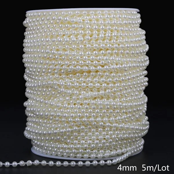 Жемчужная леска белая 4mm Round, 5м