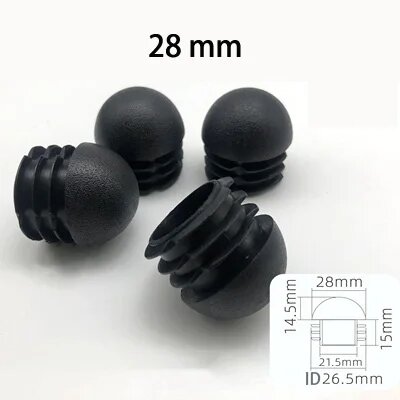 4 шт, сферические заглушки для ножек стула Черный, 28mm 4pcs