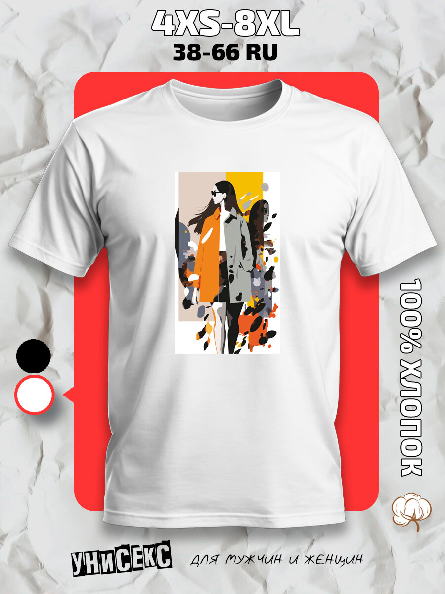 Футболка с принтом девушкой