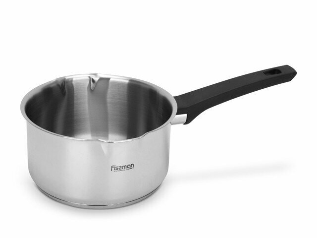 5237 FISSMAN Ковш DIONE 1,5л / 16x8,5 см без крышки (нерж. сталь) Ручка-бакелит; Индукция; Термоаккумулирующее многослойное дно.