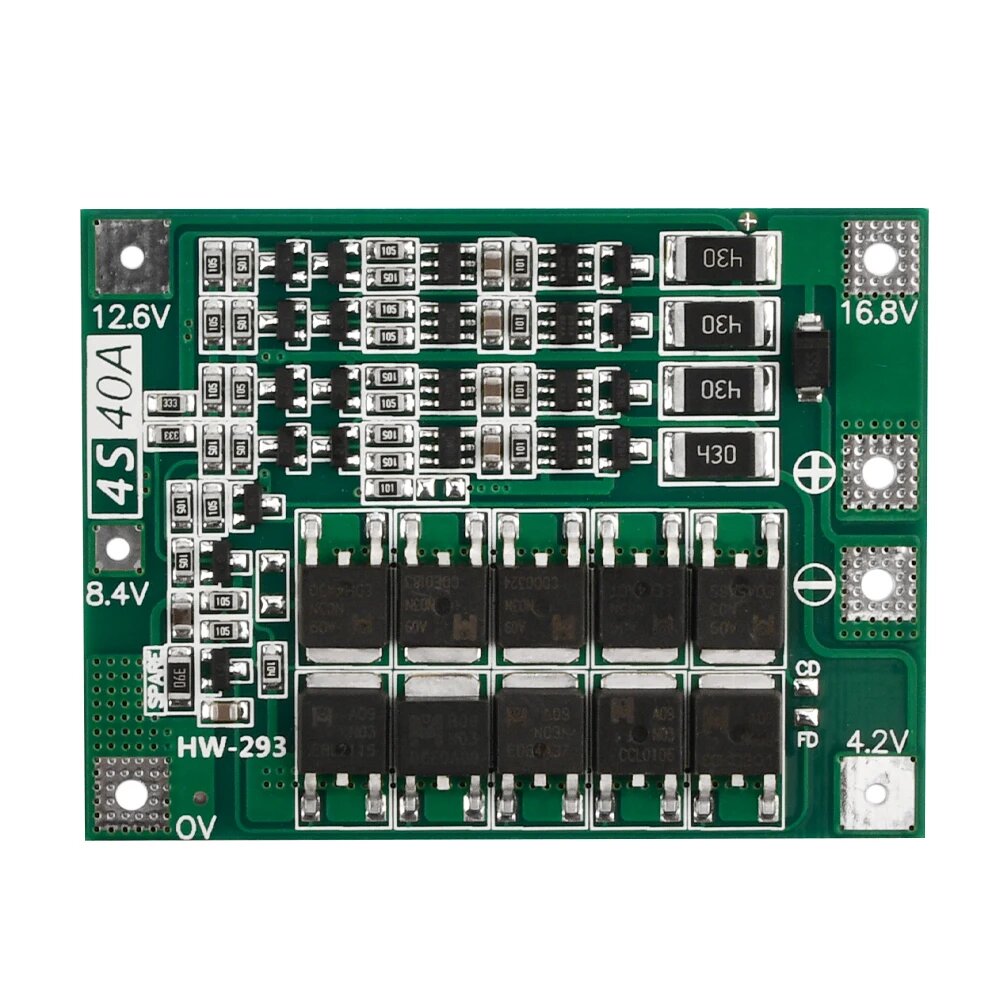 Защитная плата BMS occkic для литиевой батареи 18650 40A 16,8В