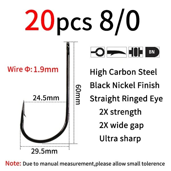 Elllv Абердинские крючки для морской рыбалки 20 шт 20pcs 810