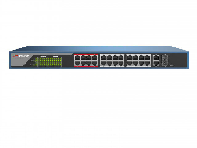 PoE-коммутатор HIKVISION DS-3E0326P-E/M(B) 25x100Mb 1SFP 24PoE+ 225W неуправляемый