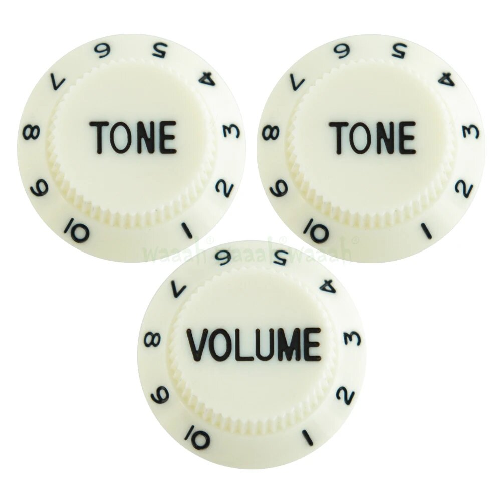Waaah Guitar Control Knobs XN0025 Vintage White xBlack