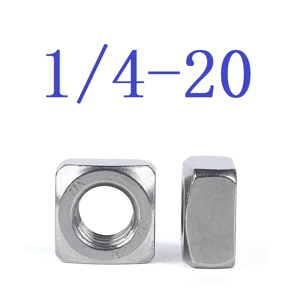 10pcs Stainless steel American GB39 square nut 6#-32 8#-32 10#-24 1/4-20 5/16-18 3/8-16 metric DIN557 square nut