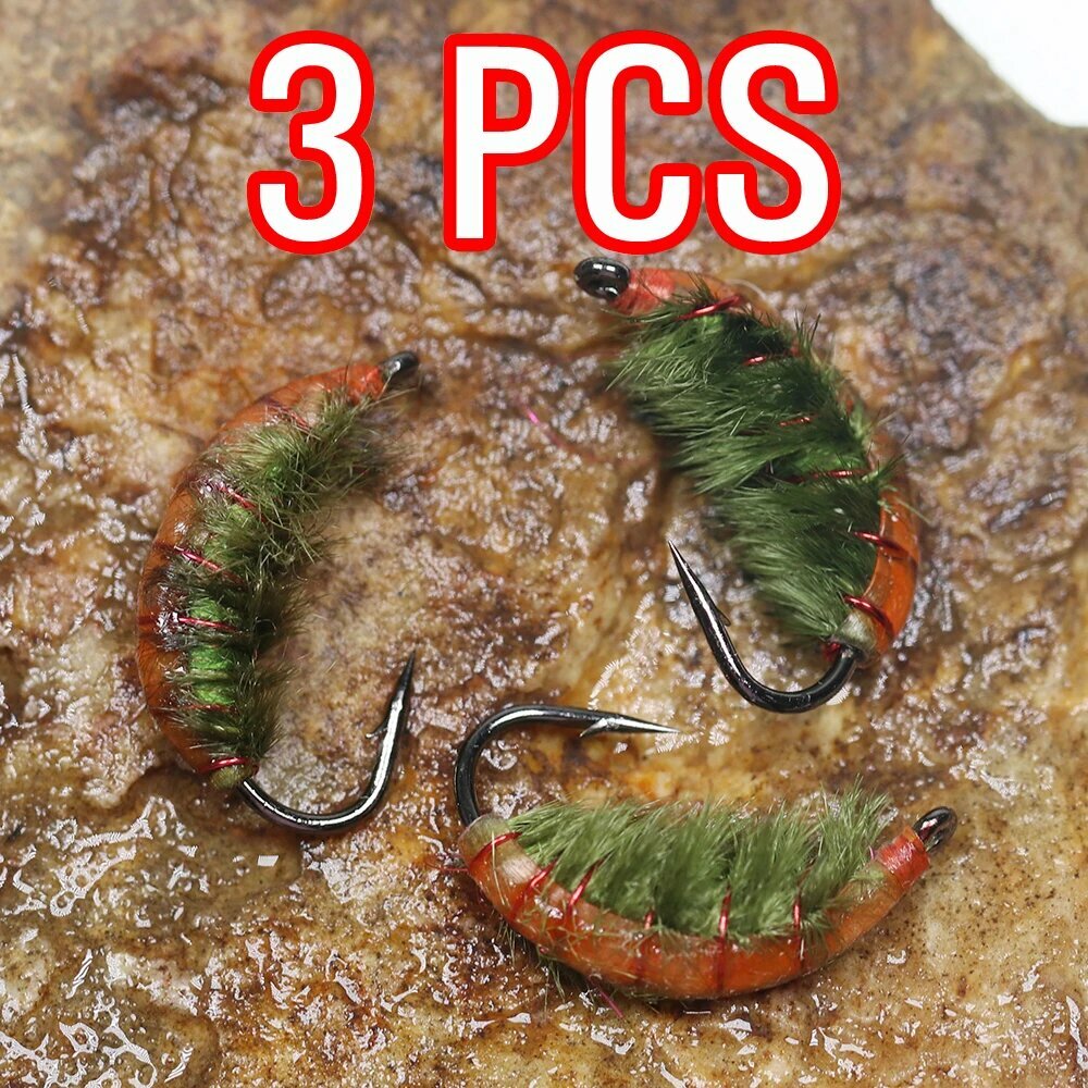 ICERIO Нахлыстовые мушки 3 шт. Olive 3pcs