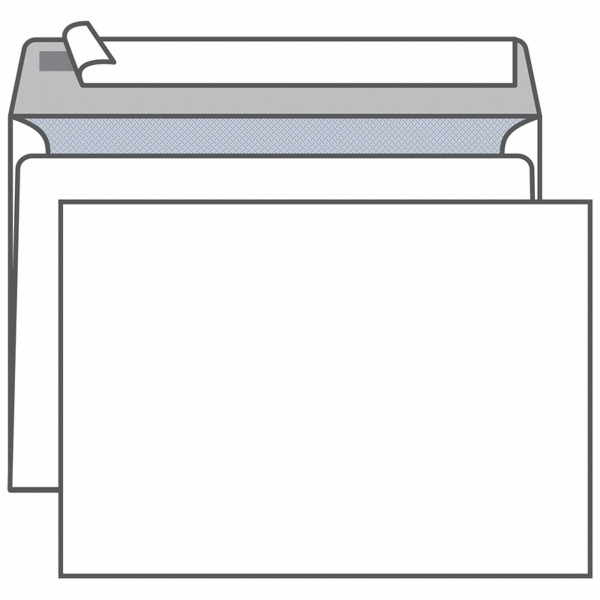 Конверт почтовый С4 KurtStrip (229x324мм, 100г, отрывная лента) белый, 500шт. (1657)