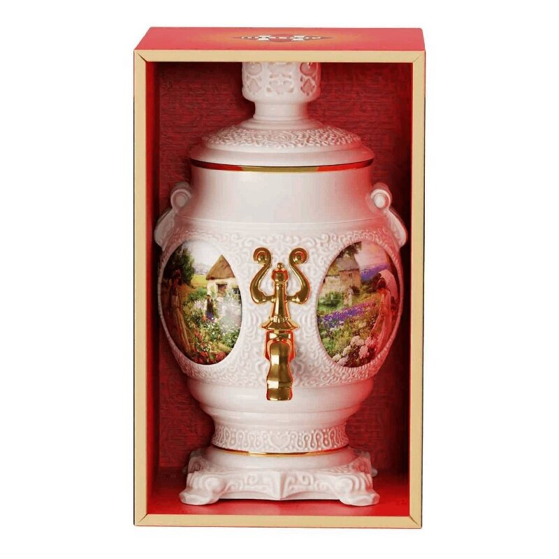 Чай HILLTOP "Королевское золото" Самовар чайница /керамика/ 100г