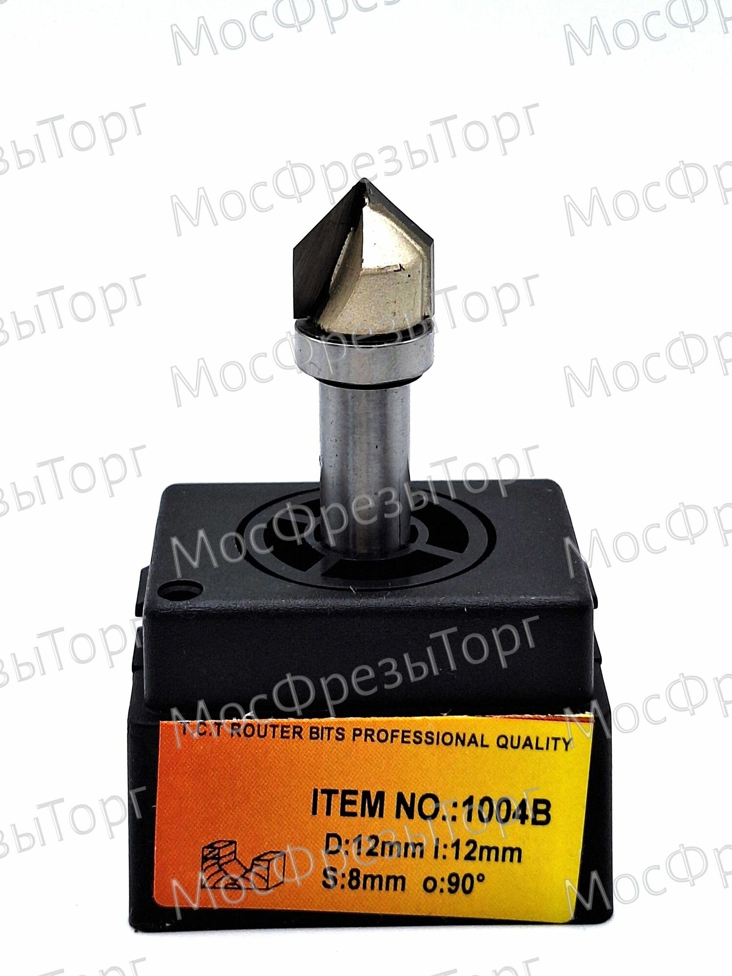 Фреза Глобус 1004B D12, хвостовик 8 мм, 90 градусов пазовая V-образная с подшипником
