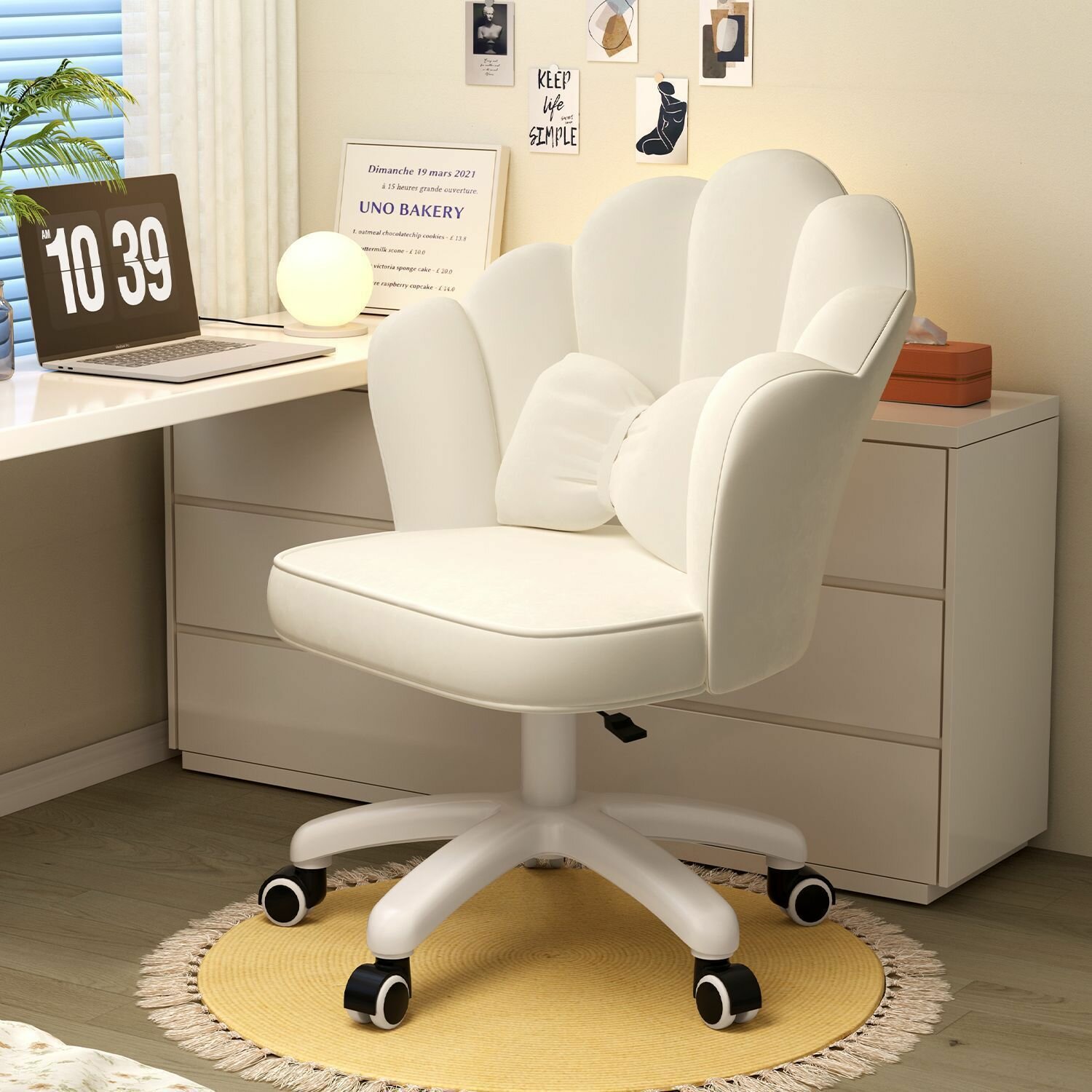 Игровое компьютерное кресло высокое качество, Искусственная замша, розовый, белый,1