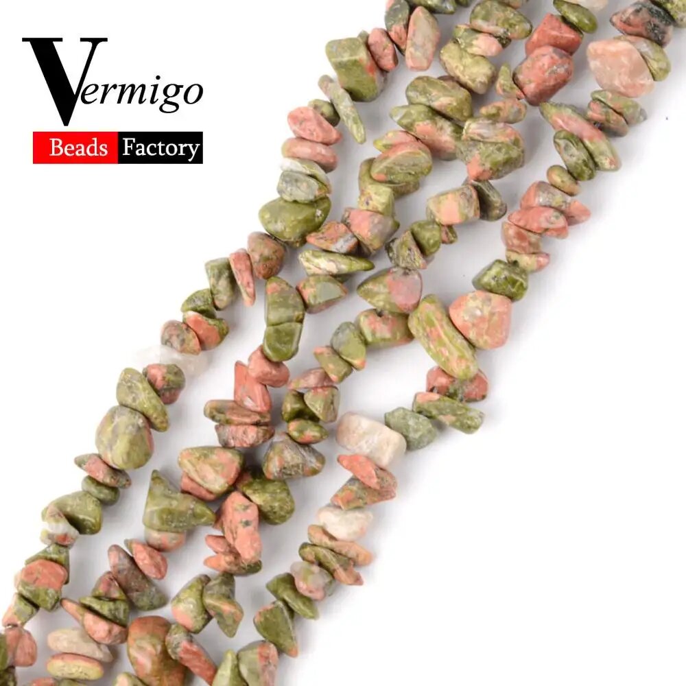 Бусины Унакит Vermigo 3-5-8-12 мм 3-5mm 16inches