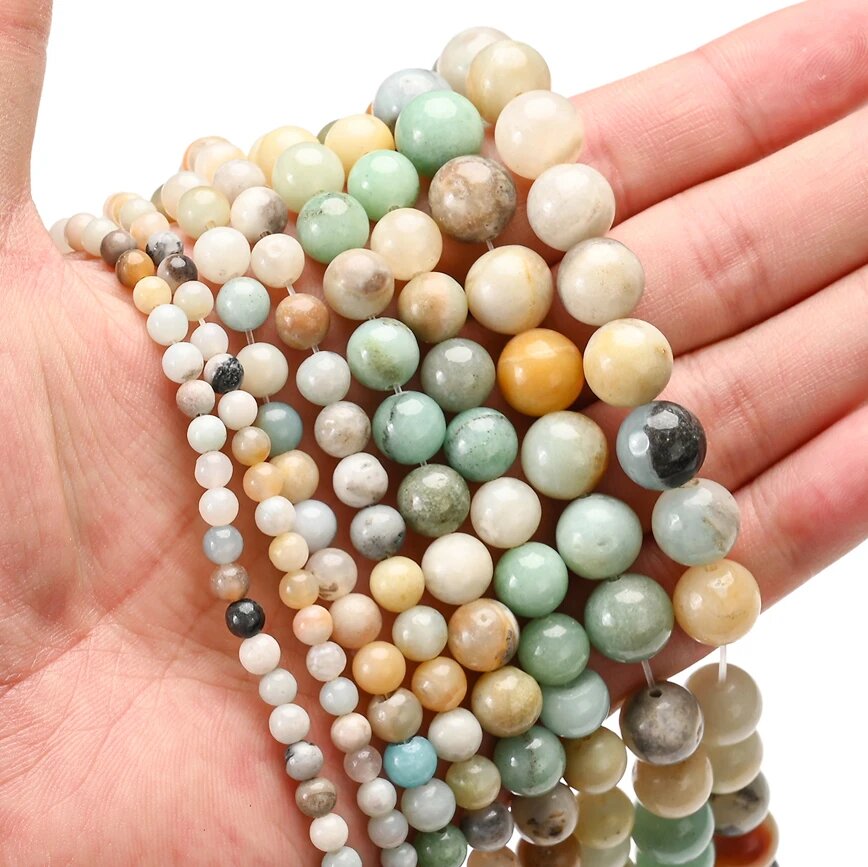 Бусины амазонит круглые 4/6/8/10/12 мм 4mm approx 91 beads