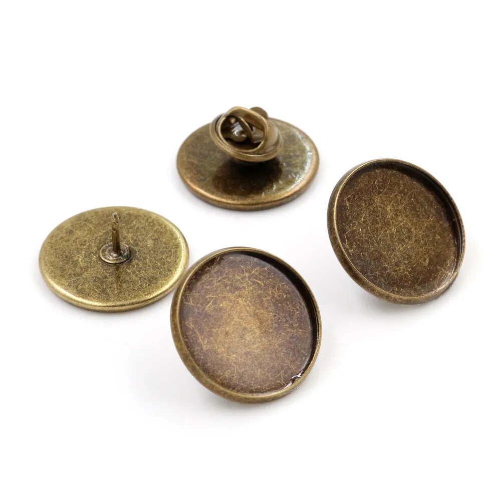Бронзовые заготовки для брошей 10 шт 12 мм, Bronze