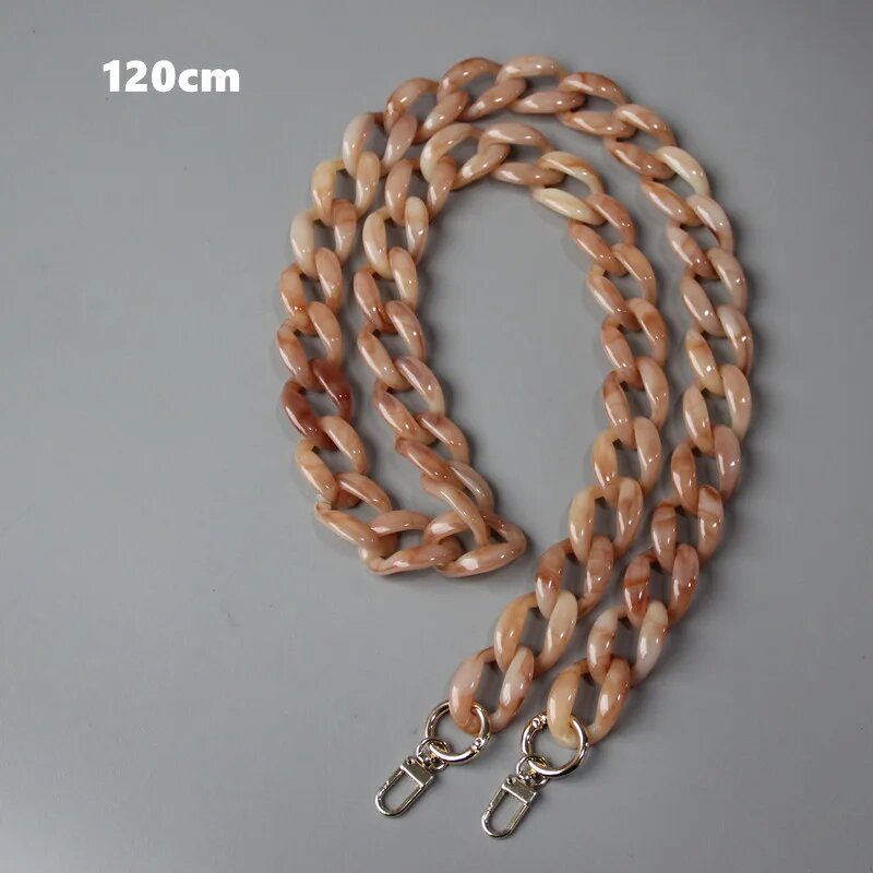 Съемный аксессуар для женской сумки, синий, розовый, коричневый, акриловая цепочка, ремешок, цепочка для плеча из смолы