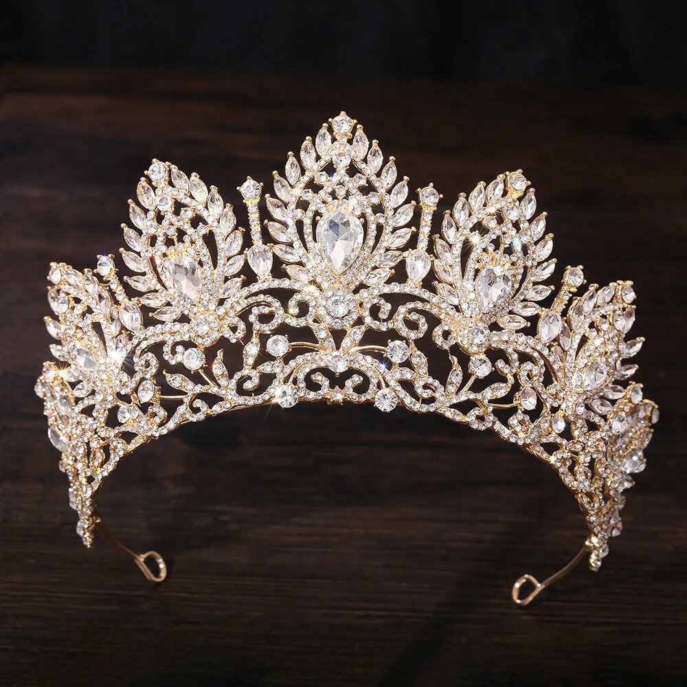 Диадема Королева Барокко, H323 Gold White