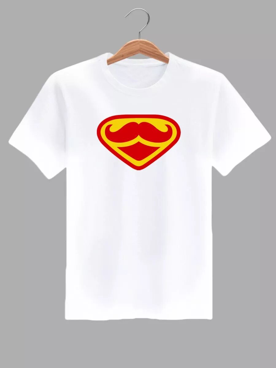 Футболка супер усач бородач