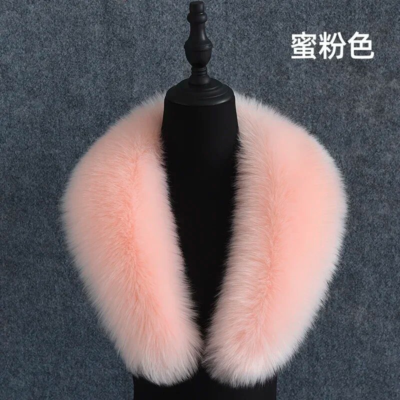Фальшивый лисий мех воротник для женщин мужчин детей супер роскошные меховые шарфы шаль вниз пальто толстый теплый декор 50 см 75 см 90 см высокое качество,200,18, искусственный мех, полиэстер,