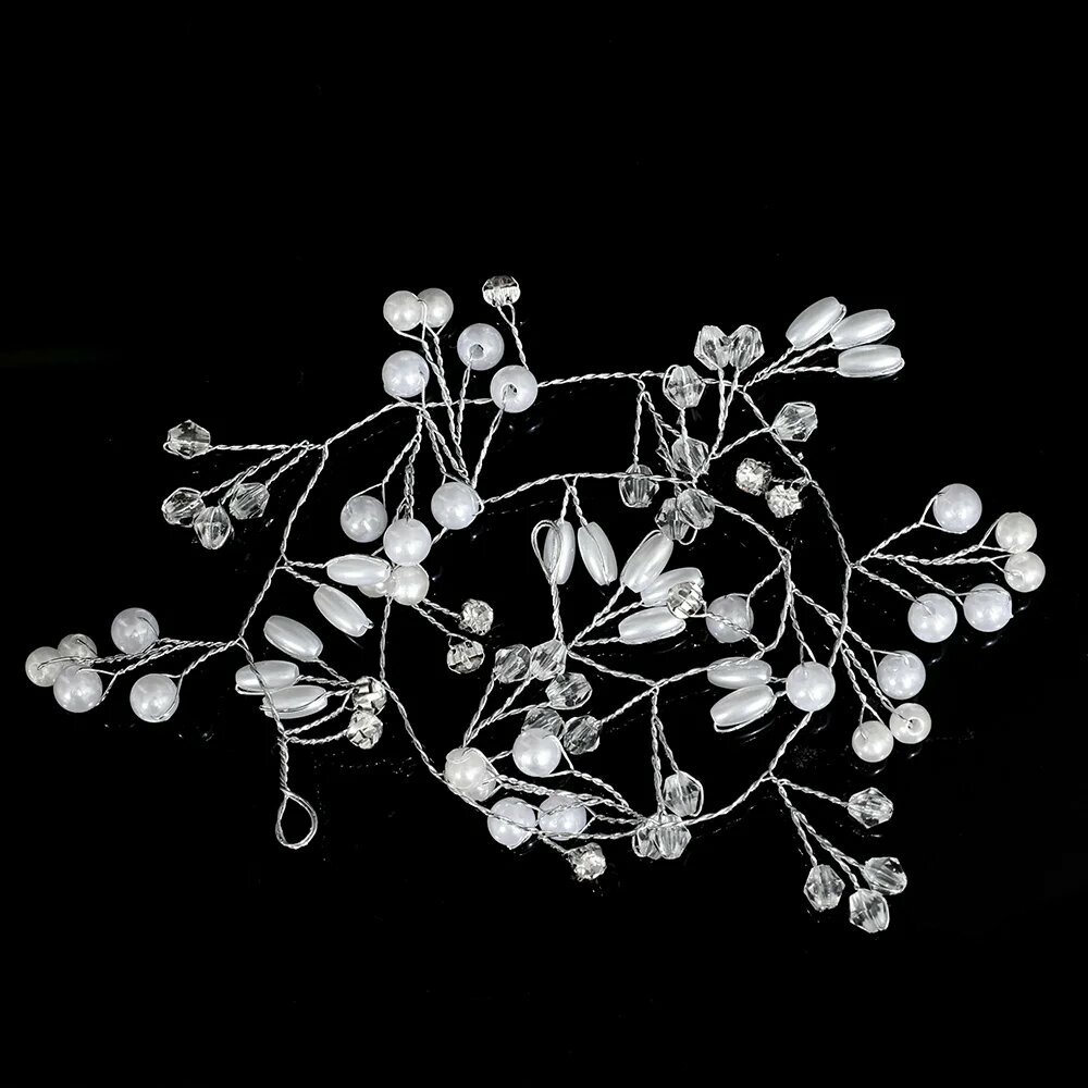 Свадебные диадемы из жемчуга и кристаллов 08-silver