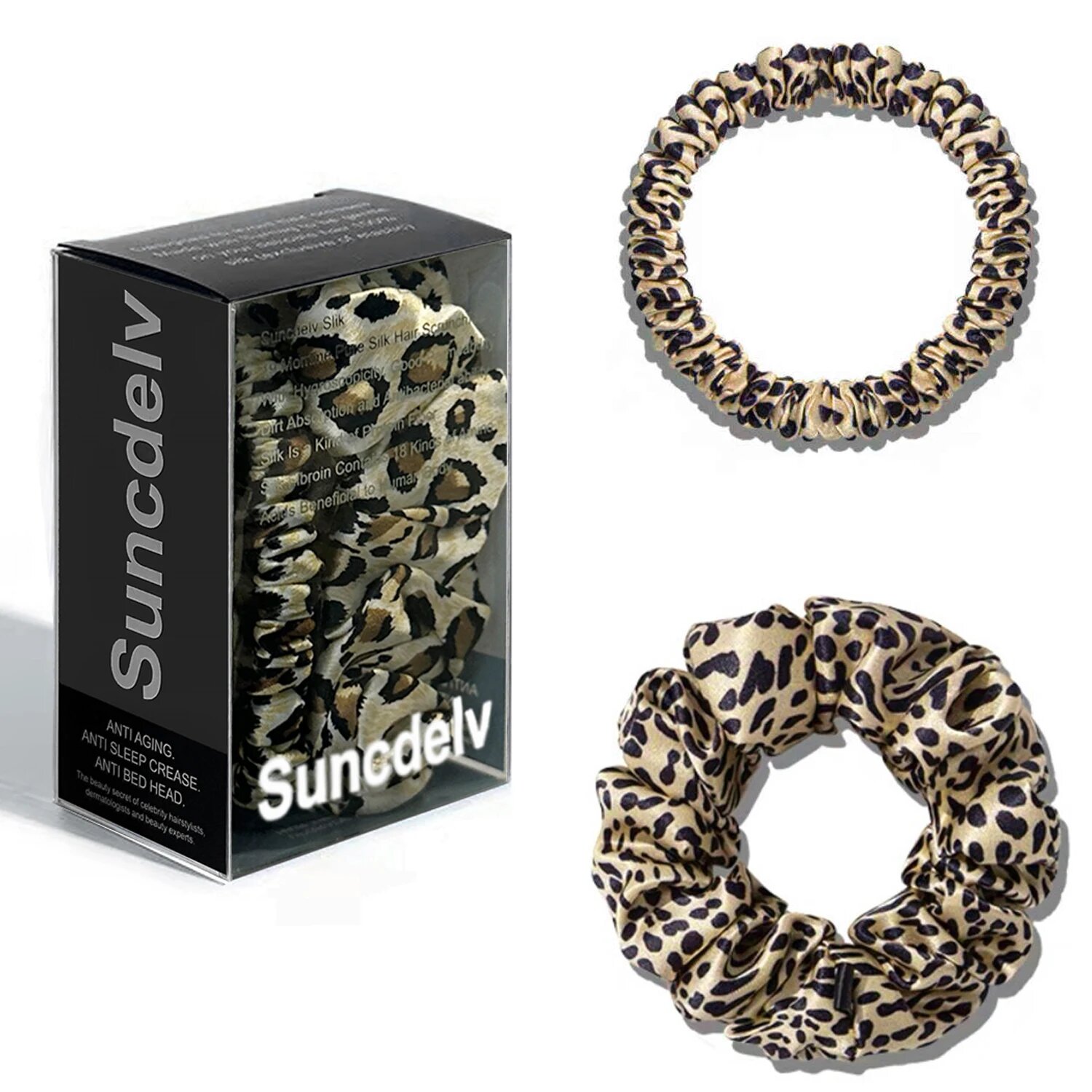 Резинки для волос из 100% чистого шелка шелковицы, шелковые резинки для волос, резинки для волос, узкие держатели для хвоста, аксессуары для ухода за волосами, коробка из 2 шт.