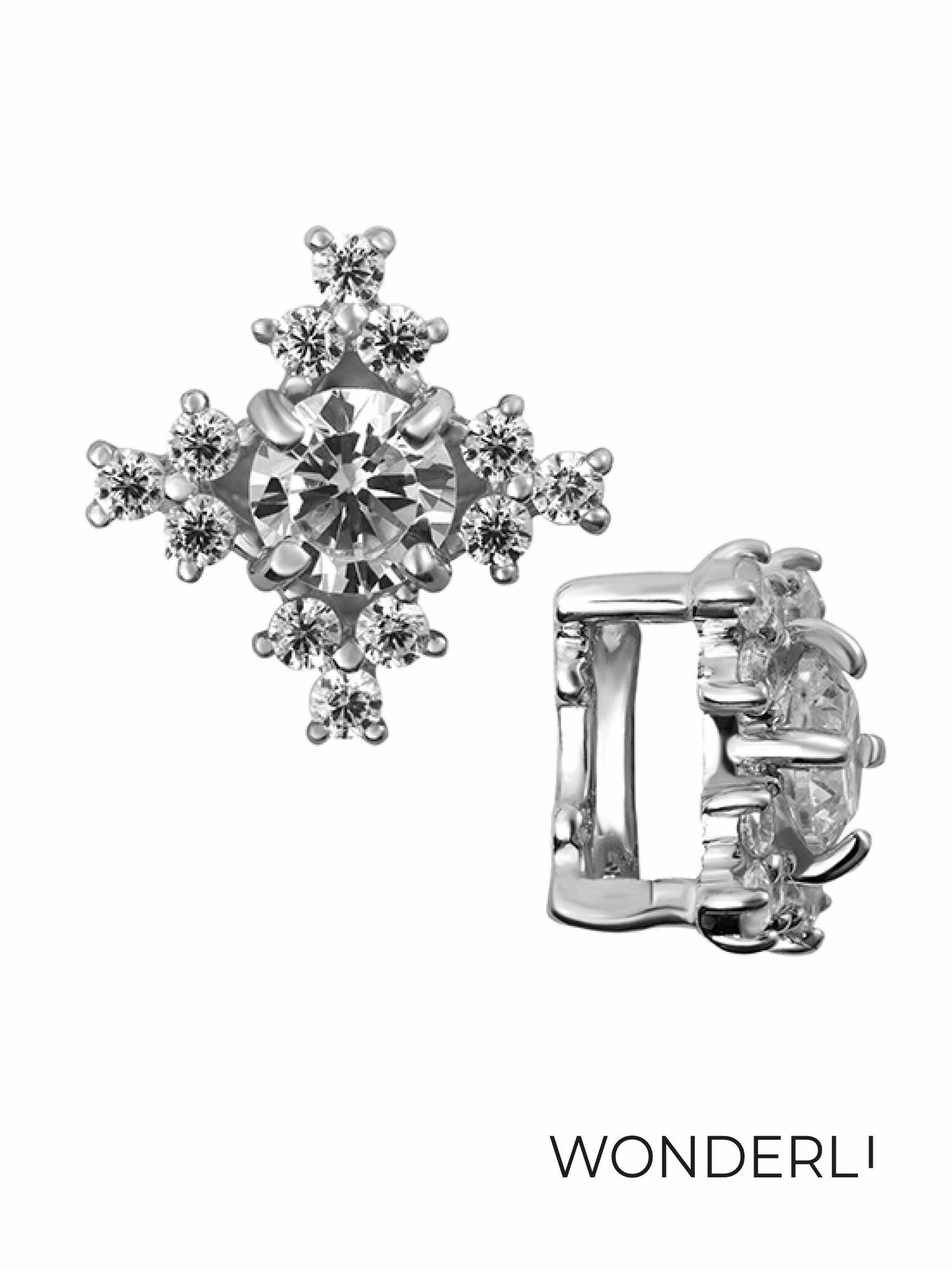 Подвеска, серебро, 925 проба, родирование, фианит