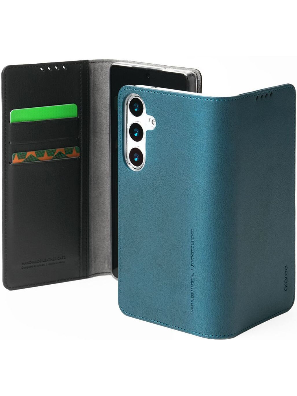 Чехол Araree Mustang Diary для Galaxy для Galaxy S25, искусственная кожа, поликарбонат, синий