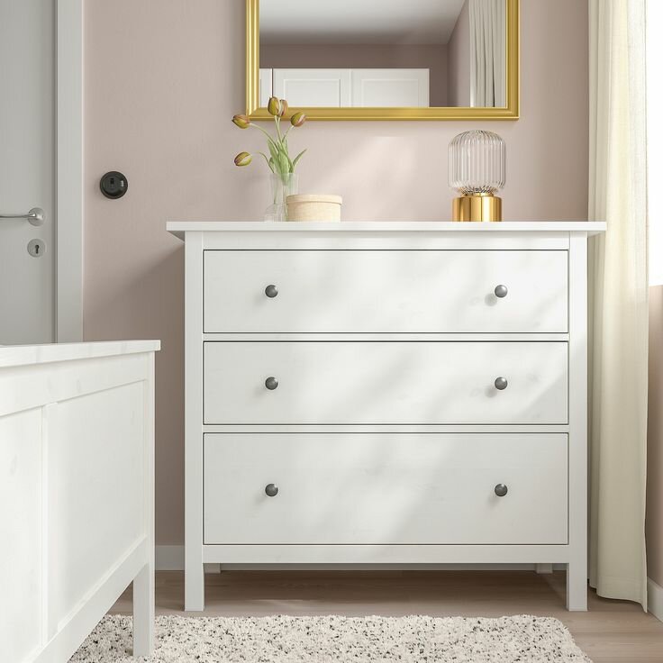 Комод с ящиками для одежды, белый, Hemnes/Кымор, 3 ящика, 108х50х96 см