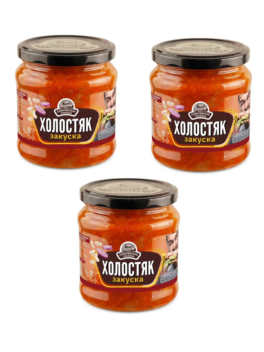 Закуска Семилукская Трапеза Холостяк, 460 г, 3 шт.