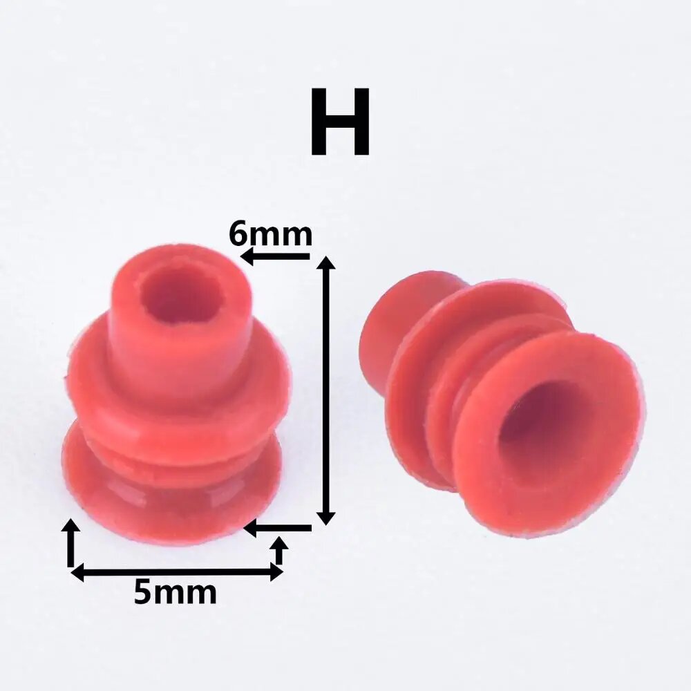 100 шт. 0,6/1/1,5/1,8/3,5/6,3/9,5 мм автомобильный разъем для проводов, водонепроницаемое кольцо, круг, резиновое уплотнение, полая заглушка, силиконовая оболочка, колпачок