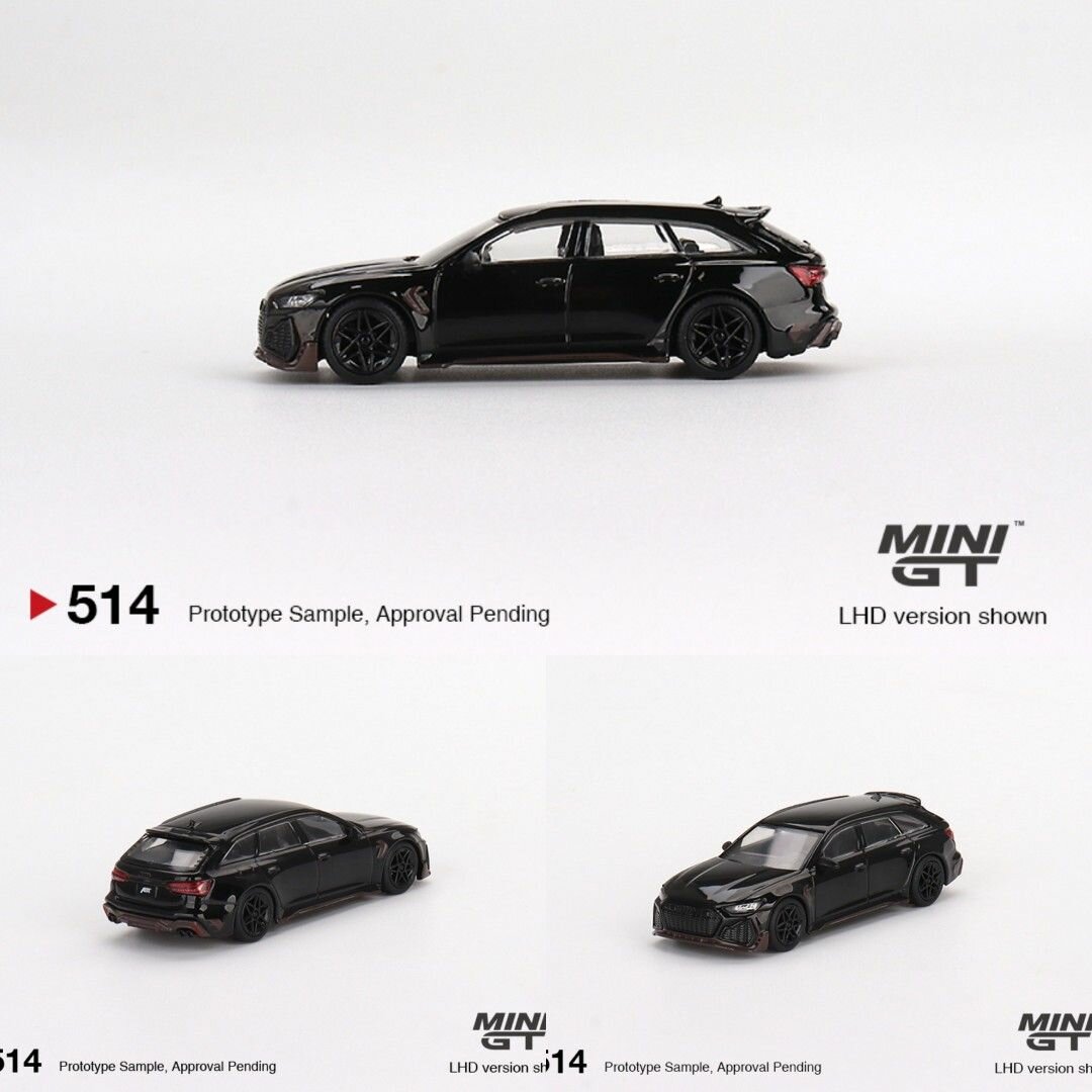 Машинка minigt 1/64 #514 Audi RS6 Johann Abt Signature Edition Black Die-cast alloy car model collection display gifts