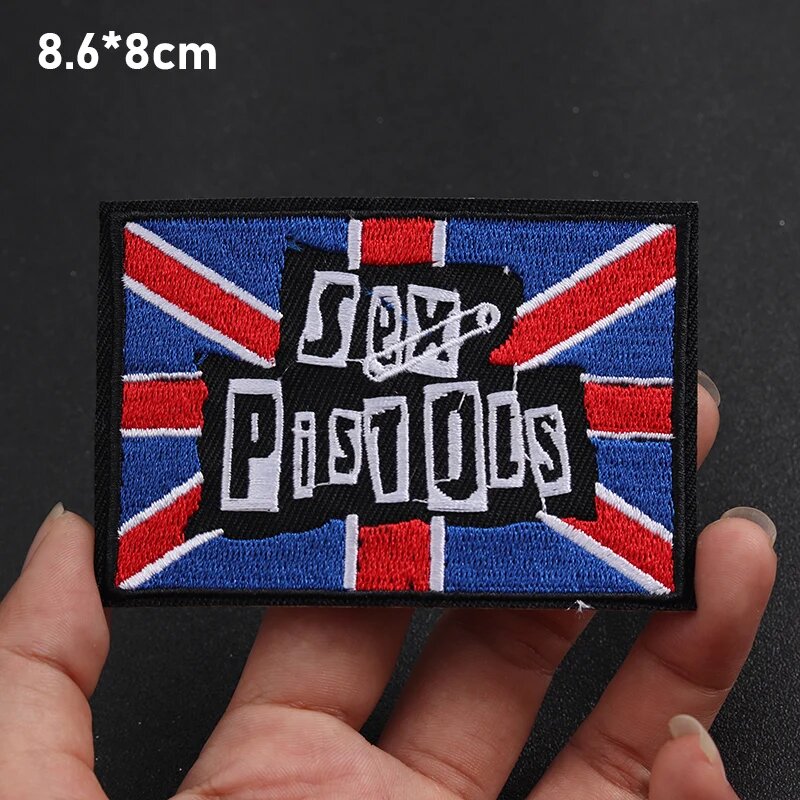 Панк-рок нашивки для одежды Черный, G-BT0065-6