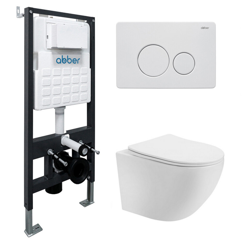 Унитаз с инсталляцией Abber Bequem AC1100T-AC0105-AC0121MW