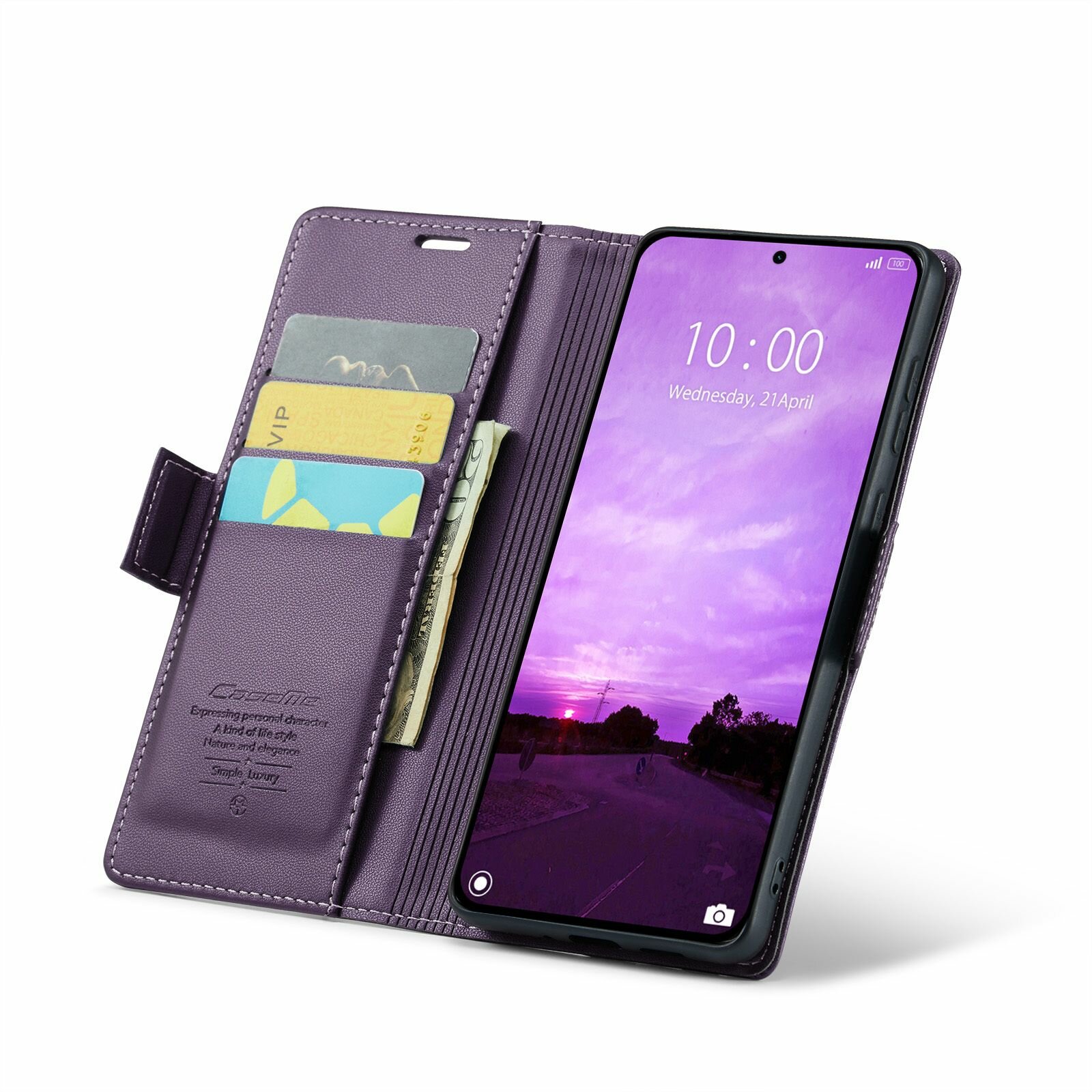 Чехол-книжка CaseMe Smooth Xiaomi 14T фиолетовый