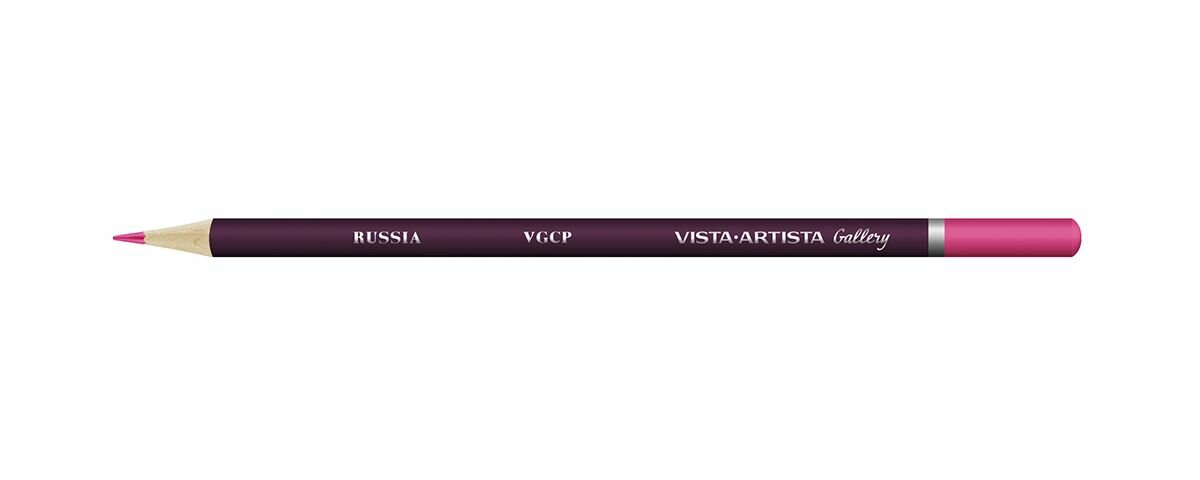 Карандаш 6 штук цветной художественный "VISTA-ARTISTA" "Gallery" VGCP заточенный 306 Розовый темный (Rose deep)