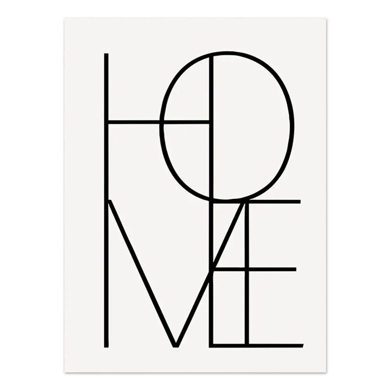 Абстрактный постер "Home" черно-бежевый 40x60cm