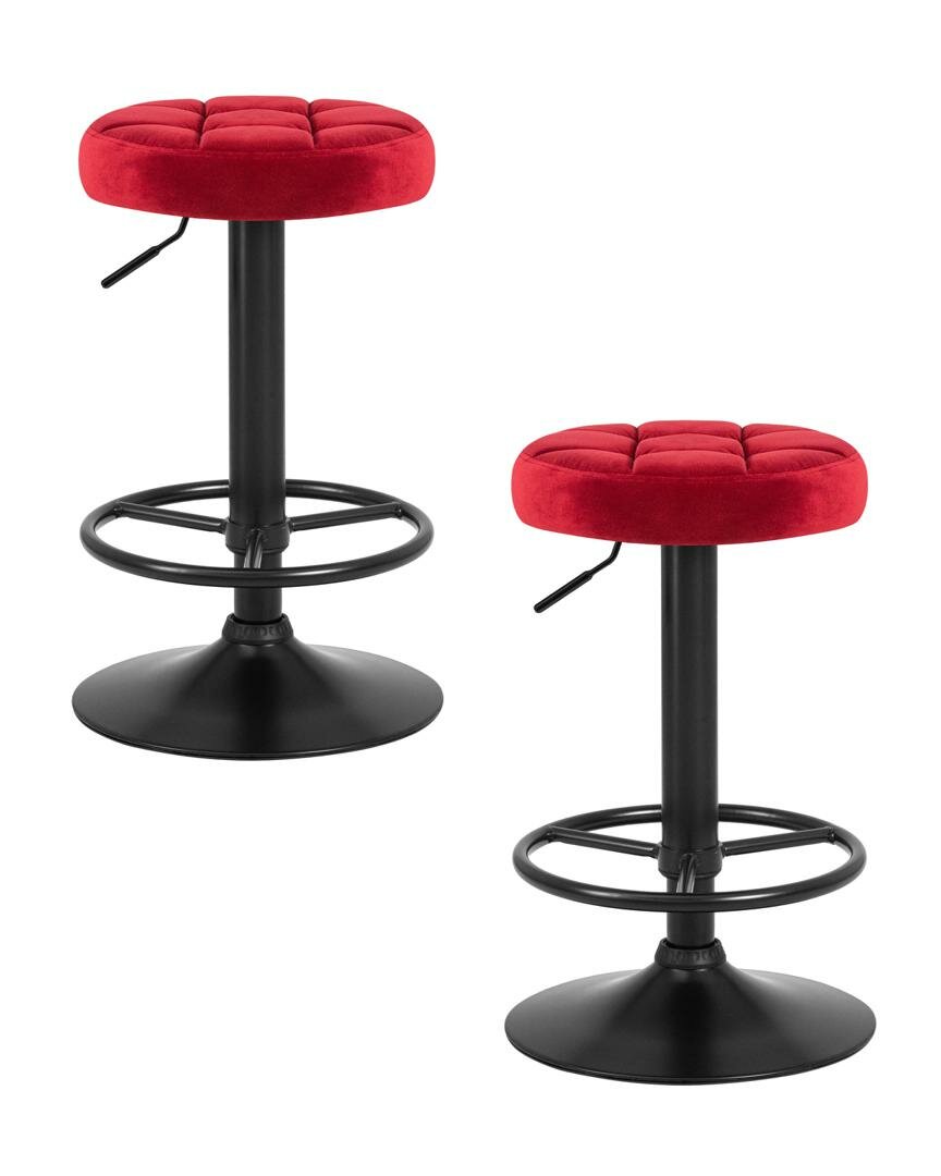 Стул барный DOBRIN Набор 2 шт Табурет барный DOBRIN BRUNO BLACK, бордо велюр (MJ9-43) арт. LM-5008-N_B-M_V-MJ9-43