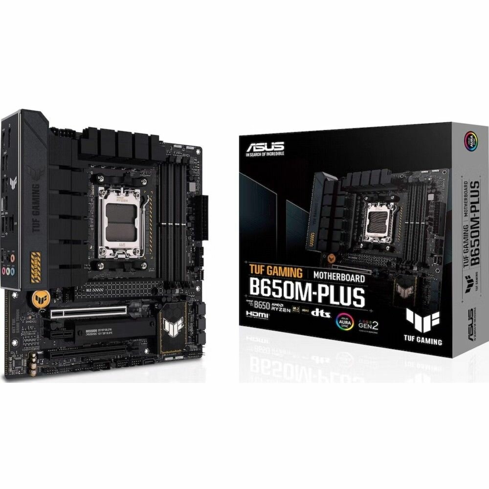 Материнская плата ASUS TUF GAMING B650M-PLUS AM5, m-ATX, 4xDDR5, DP, HDMI, 2xM.2, LAN 2.5Gb