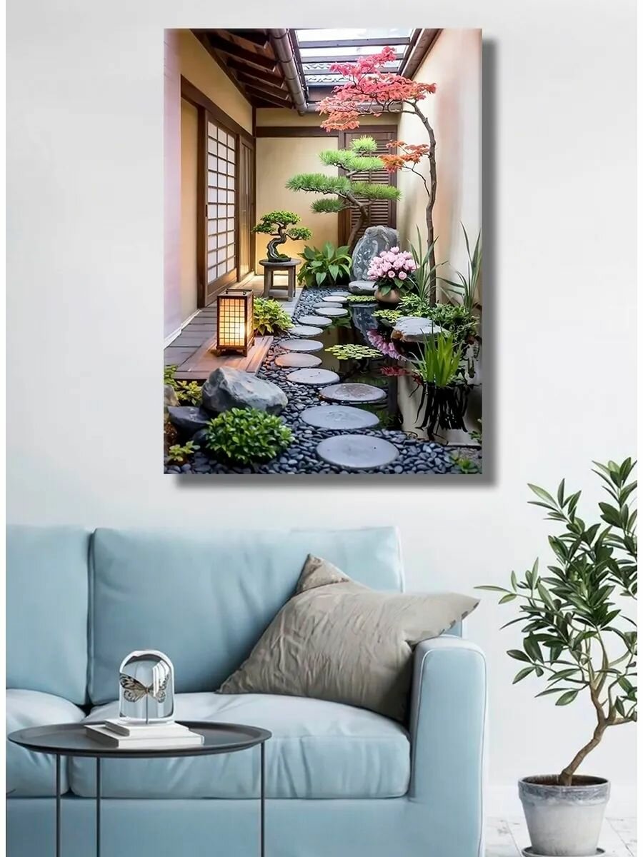 Картина "Тропа к спокойствию", интерьерная 50х70см 1шт, на деревянном подрамнике