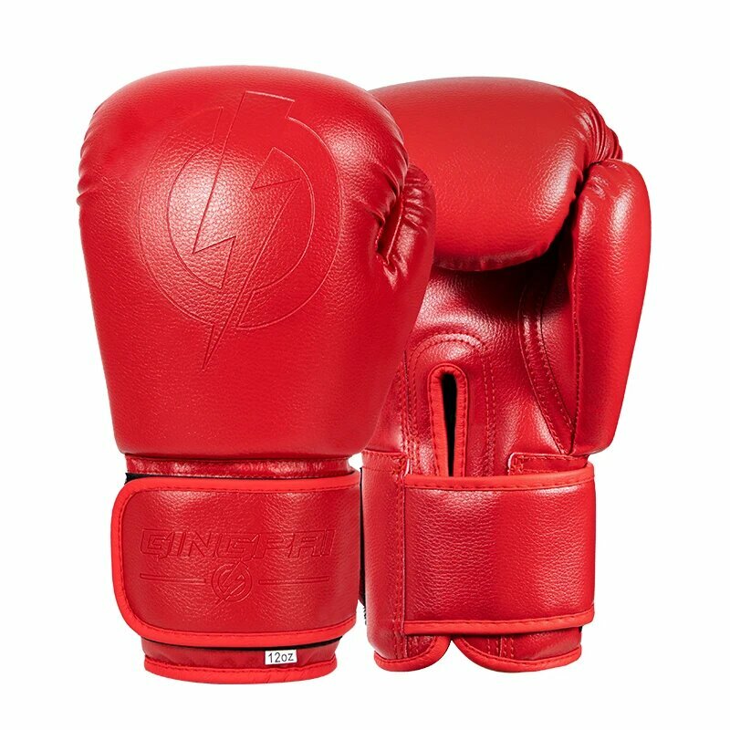 GINGPAI SPORT Боксерские перчатки из искусственной кожи 6/8/10/12 унций 10oz, Красный, PU YH red