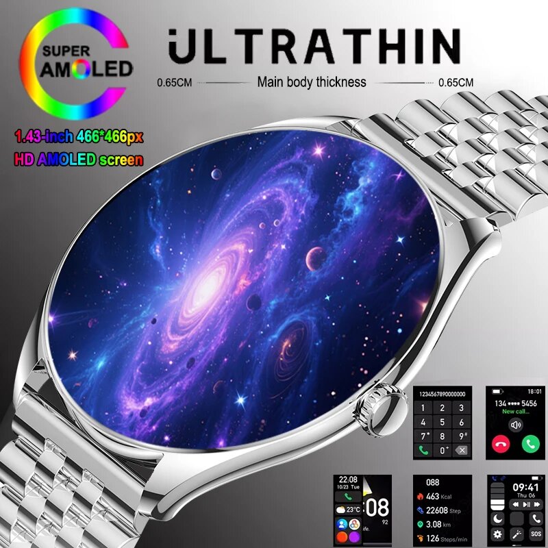 Huawei Ultra Thin Smart Watch Black mesh belt — фото 1