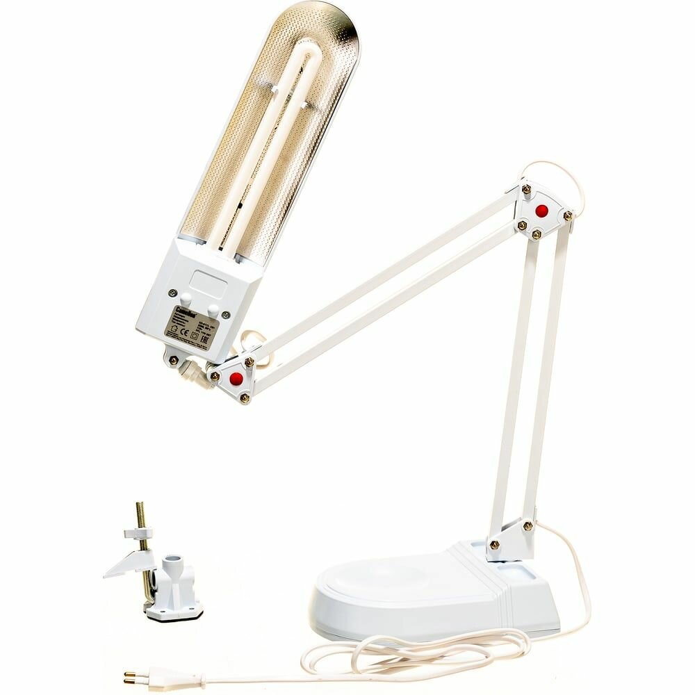 Светильник KD-017A настол. база + струбцина 230В 11Вт КЛЛ 2G7 бел. Camelion 3277