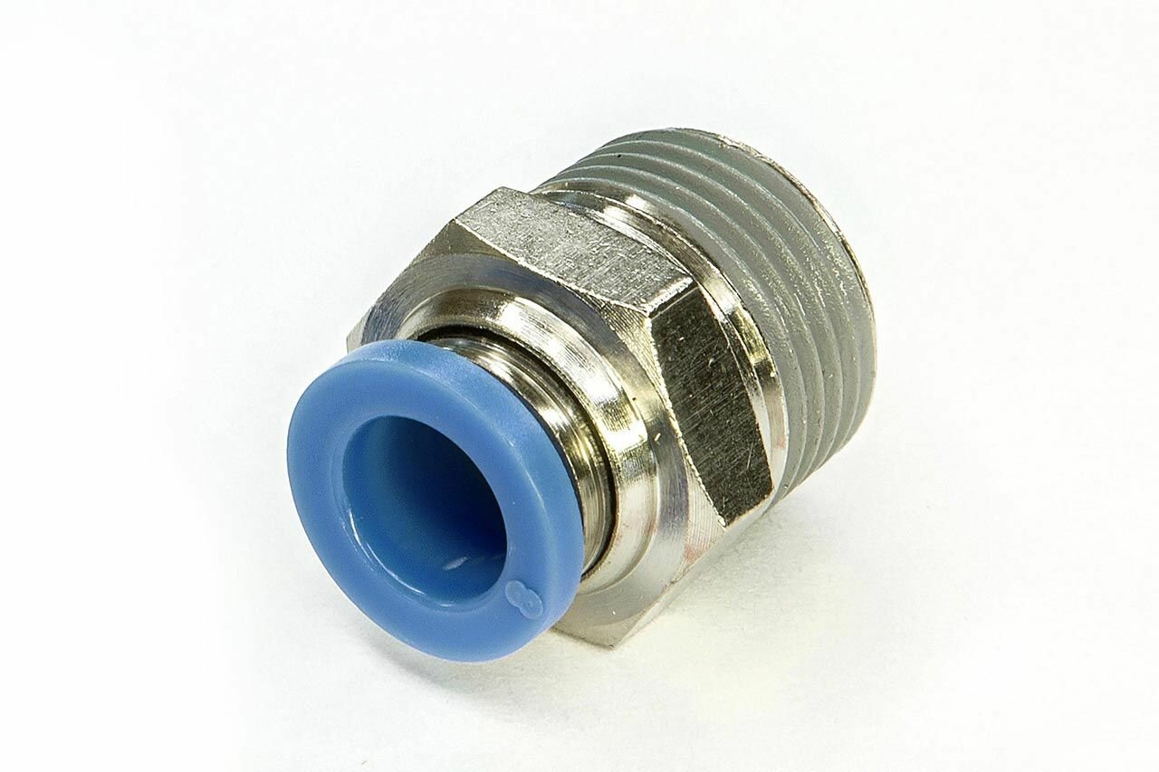 Пневмофитинг цанговый прямой с наружной резьбой PC 8-03 (R3/8")