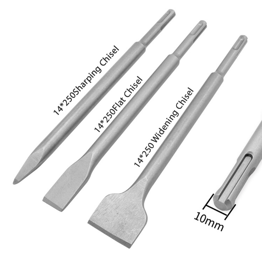 Набор 5 плоских долот 250 мм, SDS, для кирпича, камня, бетона.