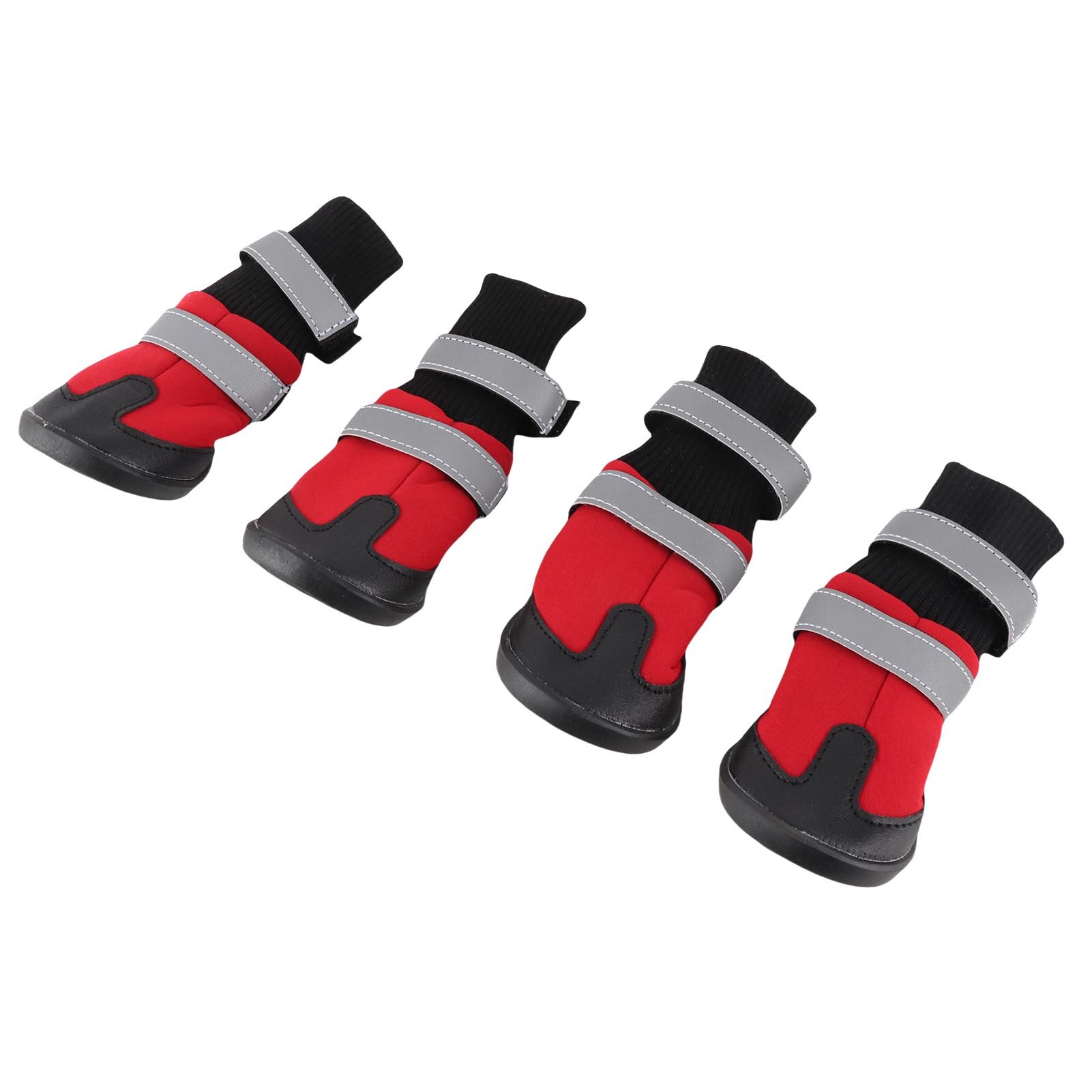 4pcs Set Rainproof Pet Dog Shoes Anti Slip Protective Boots for Large Dogs Red L