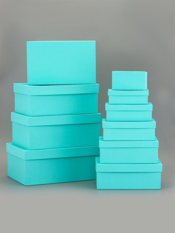 Набор подарочных коробок 10 в 1 Тиффани 30×19×12-12×6.5×4 см
