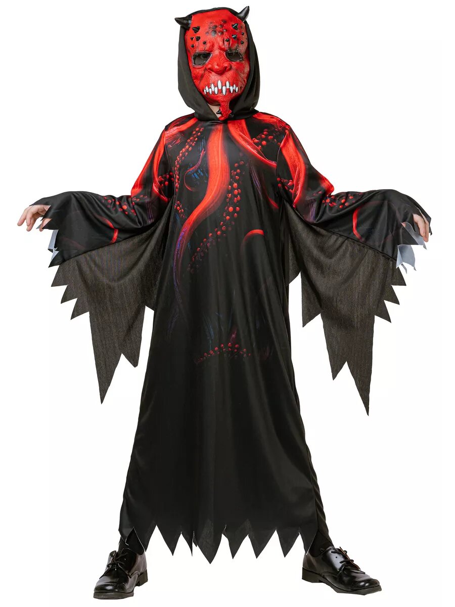Карнавальный костюм демон дьявол детский, черный, M (120-130 см)