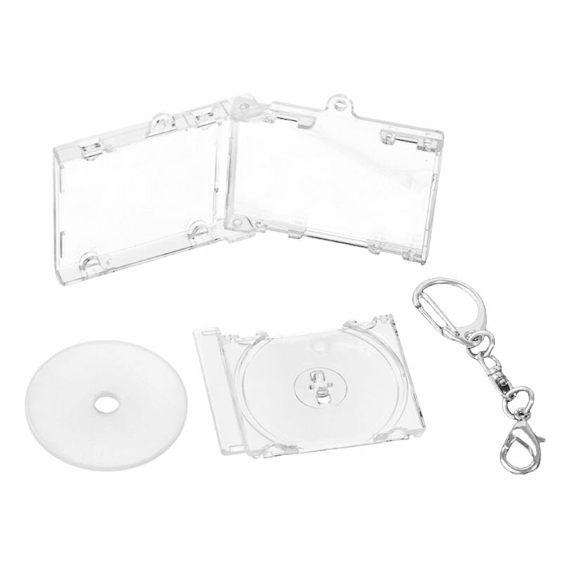 (1 компл.) Акриловый брелок-мини CD для фанатского мерча - коробочка с CD-диском и карабином на цепочке