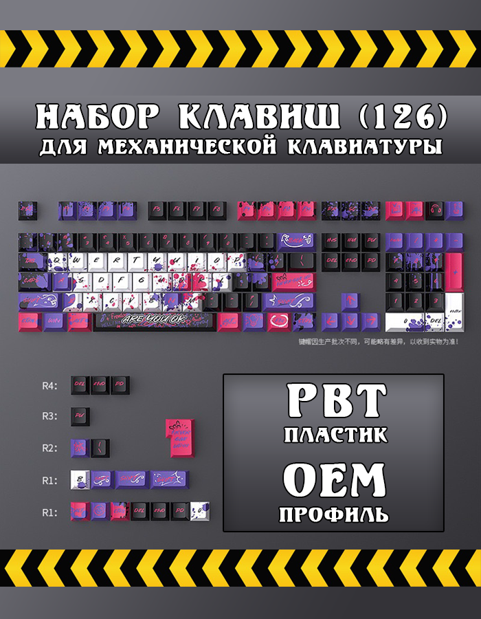 Кейкапы для механической клавиатуры - Graffity, набор из 126 клавиш