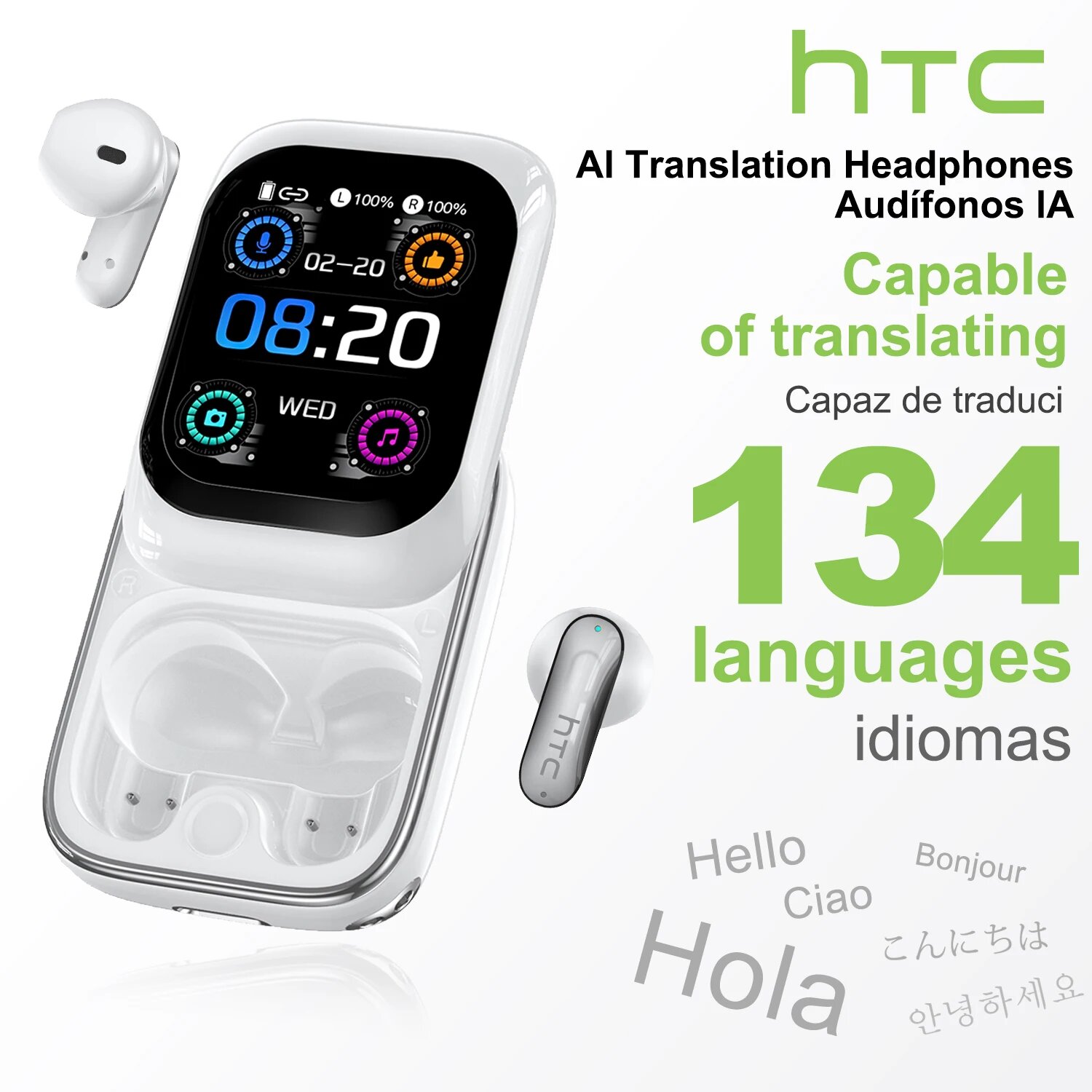 HTC NE48 AI Translation Headphones Белые