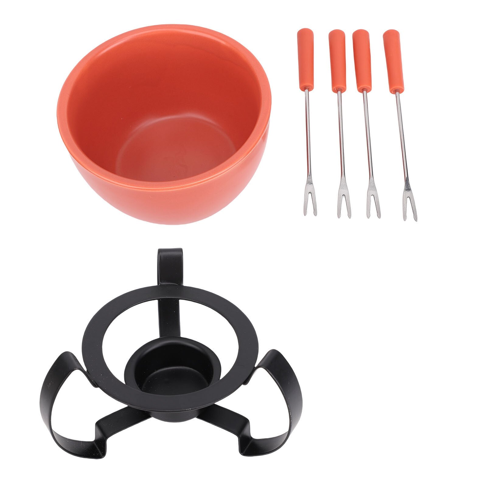 Сырная фондю горшок и вилки металлическая стенда керамическая горячая горшка для таяния сыра мороженое шоколад апельсин