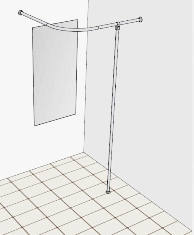 Примерочная кабина угловая 120х100х200